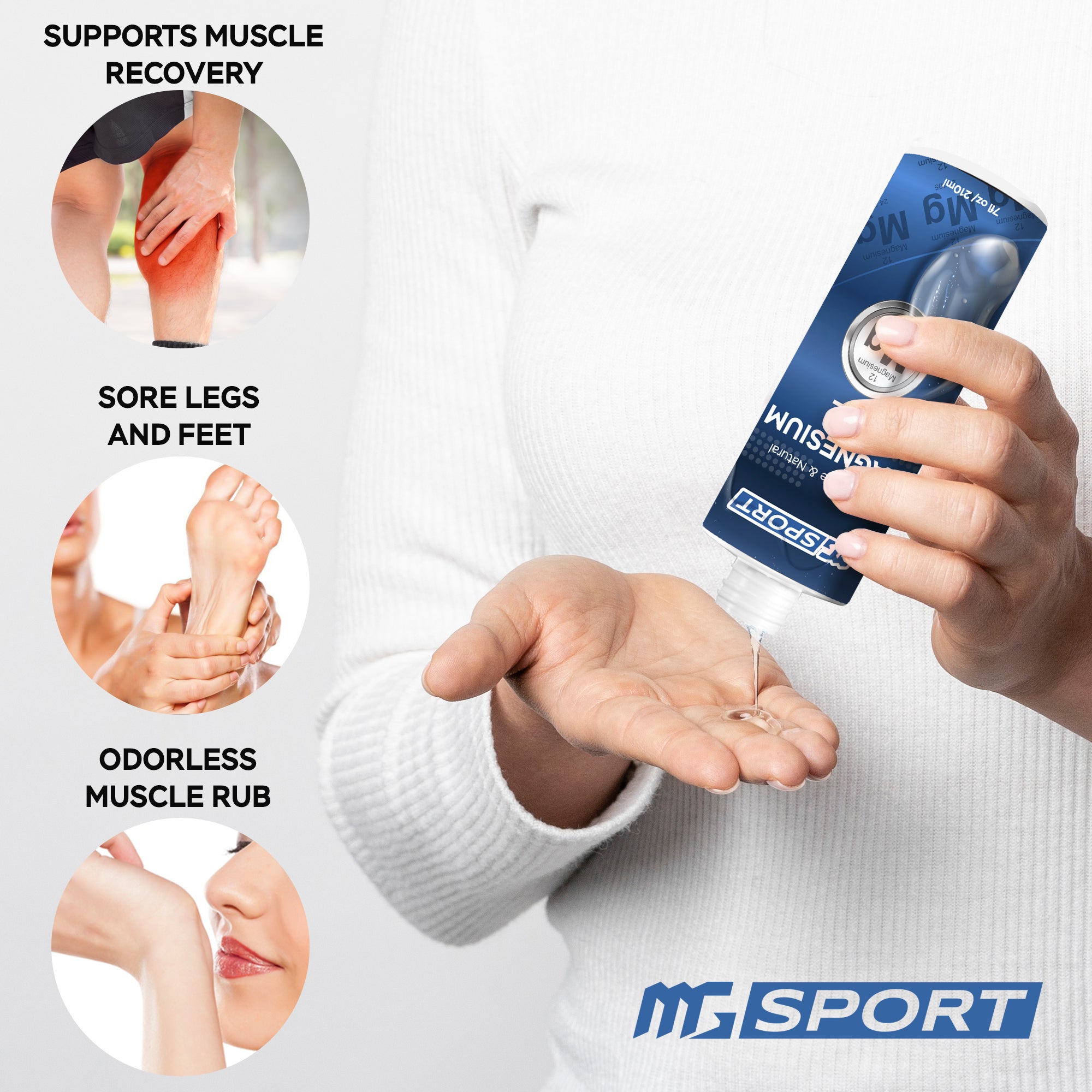 High Absorption Magnesium Supplement (60 Count) and Gel for Leg Cramps ...